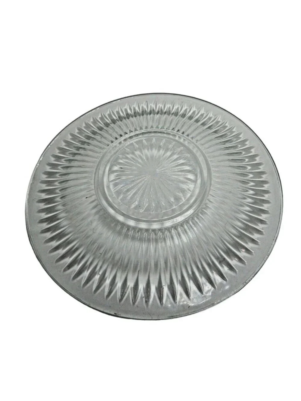 Kig | Dining | Kig Clear Cut Glass Dish Plate Textured Starburst Ribbed ...